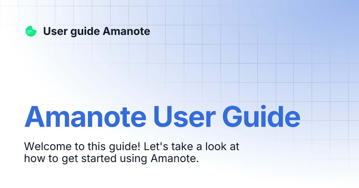 Amanote User Guide | User guide Amanote