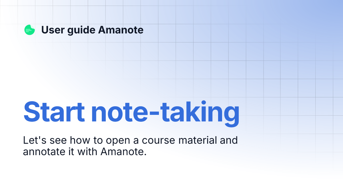 Start note-taking | User guide Amanote
