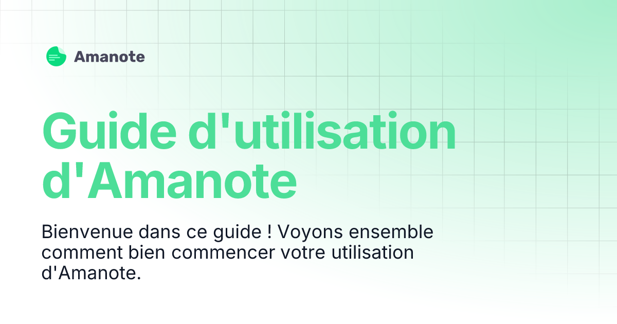 Guide d'utilisation d'Amanote | Guide d'utilisation Amanote