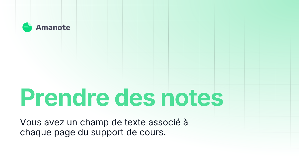 Prendre des notes | Guide d'utilisation Amanote