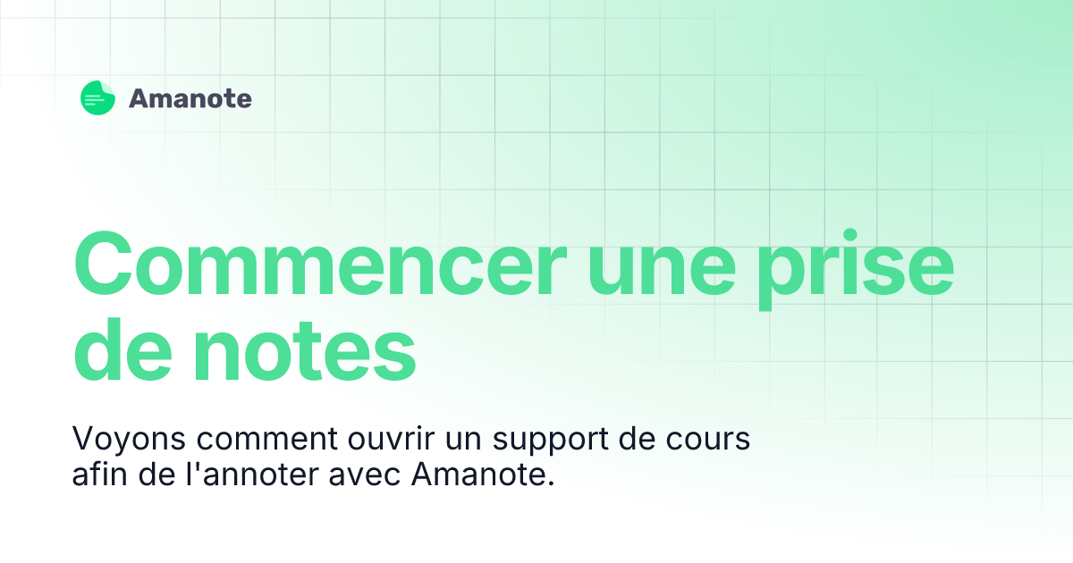 Commencer une prise de notes | Guide d'utilisation Amanote